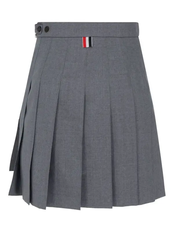 Thom Browne Rwb Pleated Mini Skirt - Grey