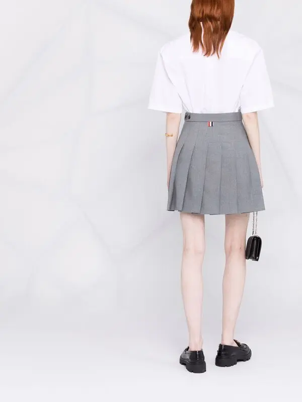 Thom Browne Rwb Pleated Mini Skirt - Grey