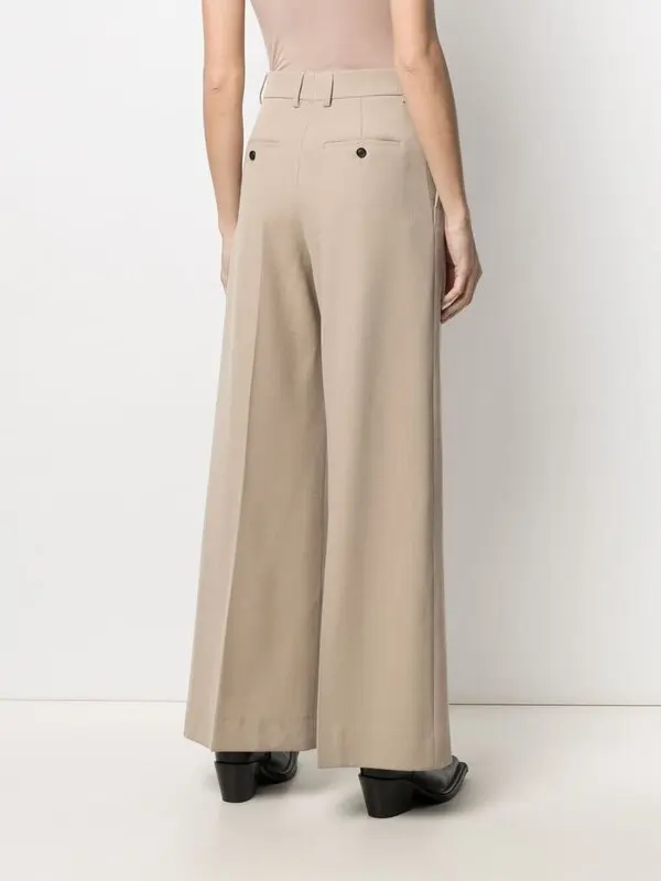 AMI Paris High-waisted Palazzo Pants - Neutrals
