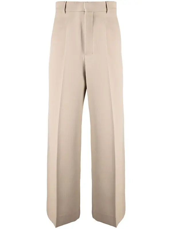 AMI Paris High-waisted Palazzo Pants - Neutrals