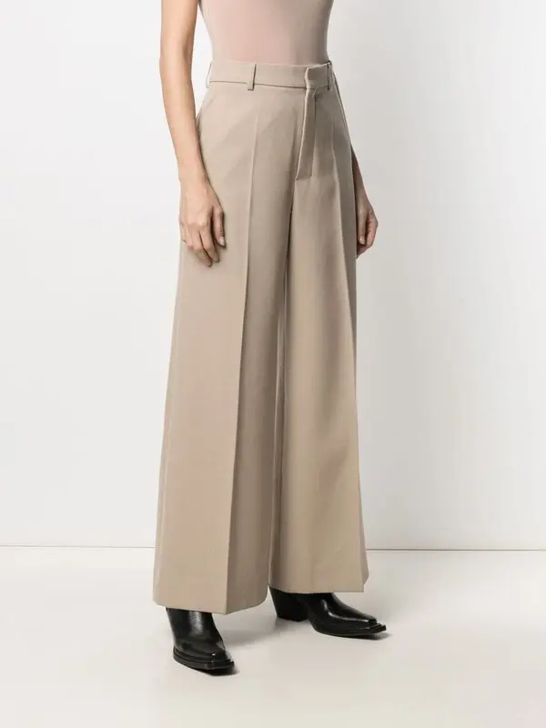 AMI Paris High-waisted Palazzo Pants - Neutrals