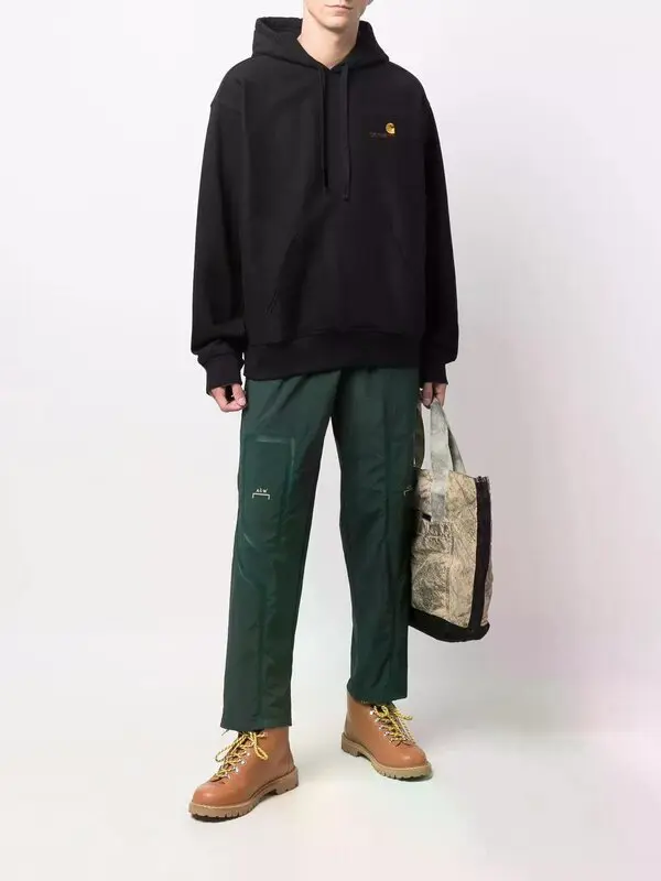 Carhartt Work In Progress Embroidered Logo Drawstring Hoodie - Black