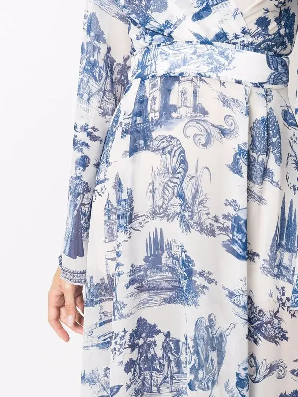 Philipp Plein Georgette Crystal Silk Dress - White