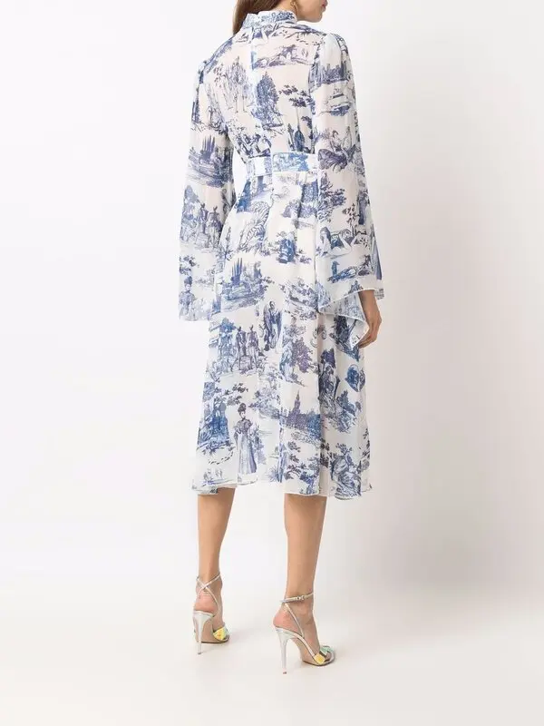 Philipp Plein Georgette Crystal Silk Dress