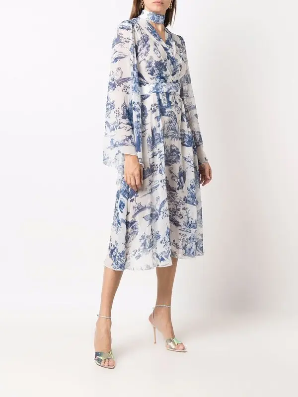 Philipp Plein Georgette Crystal Silk Dress