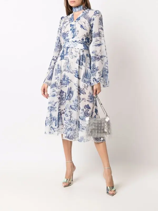 Philipp Plein Georgette Crystal Silk Dress