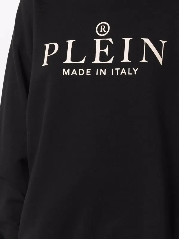 Philipp Plein Cotton Logo Print Sweatshirt - Black