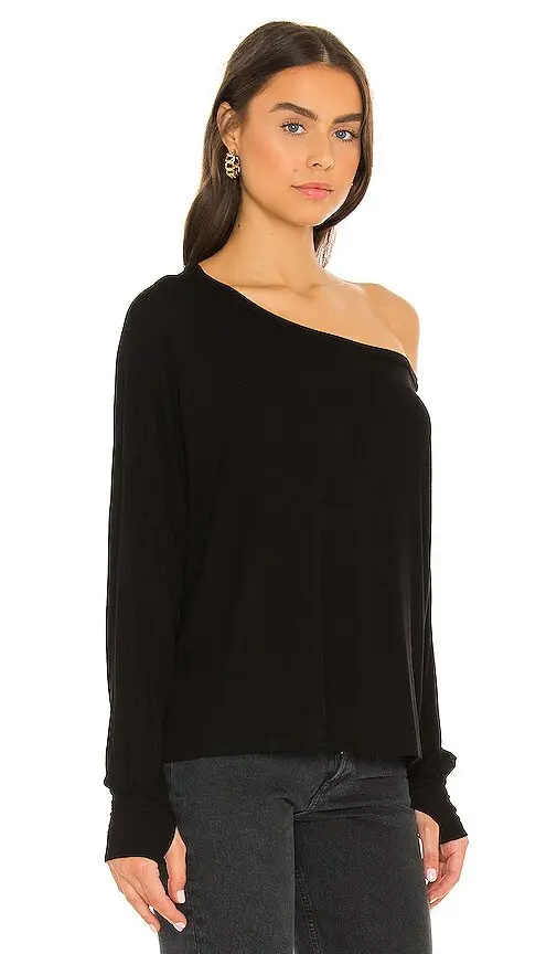 Michael Lauren Kristopher Open Shoulder Top - Black