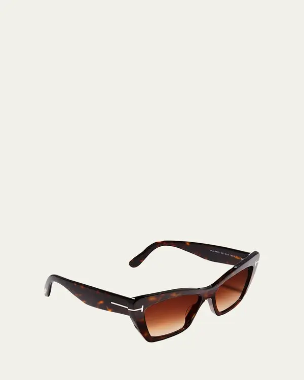 TOM FORD Wyatt Cat-eye Sunglasses - Black Smoke