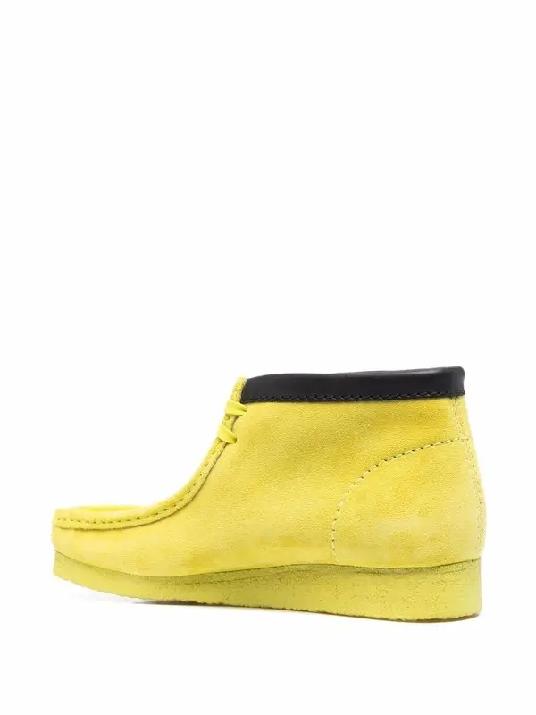 Clarks Contrasting-trim Suede Derby Shoes - Yellow