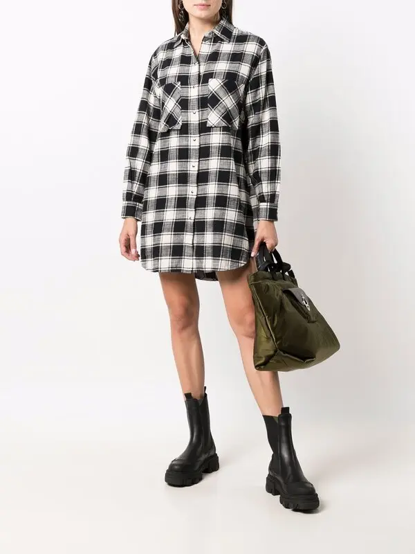 DIESEL® Checked Cotton Shirt Dress