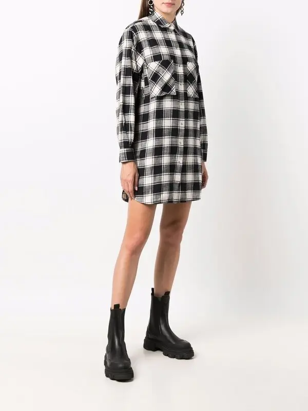 DIESEL® Checked Cotton Shirt Dress