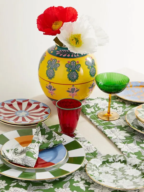 La DoubleJ Set Of Six Dessert Plates - Red