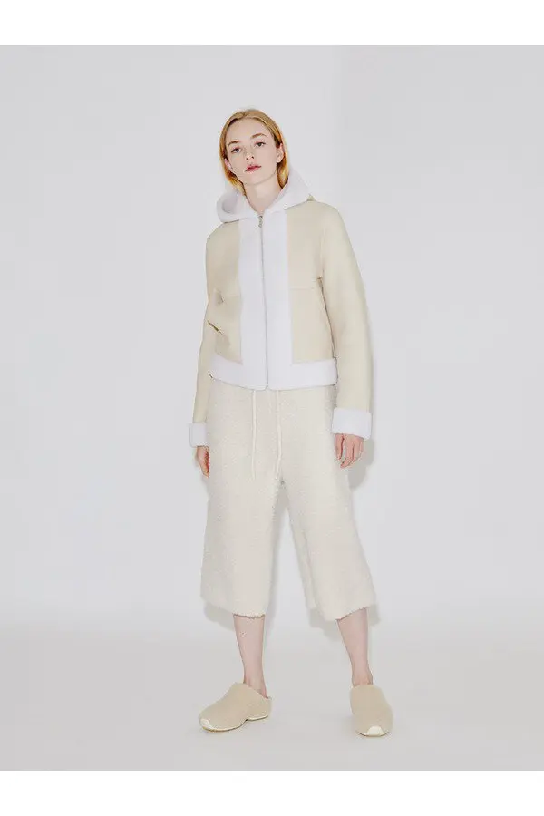 Rosetta Getty Reversible Hooded Zip-up Shearling Jacket