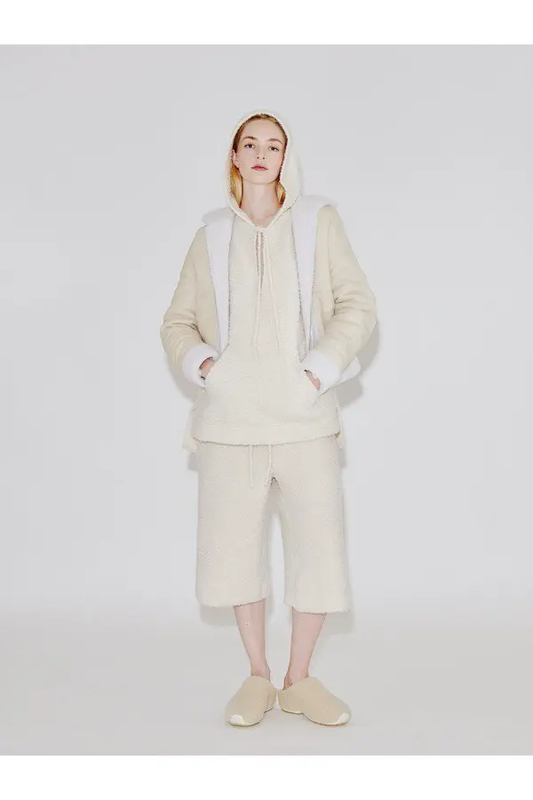 Rosetta Getty Reversible Hooded Zip-up Shearling Jacket