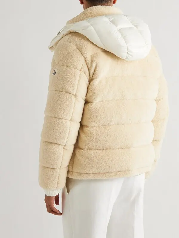 Moncler Michon Quilted Sherpa And Nylon Down Jacket - Neutrals