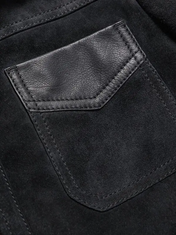 TOM FORD Slim-fit Leather-trimmed Suede Field Jacket