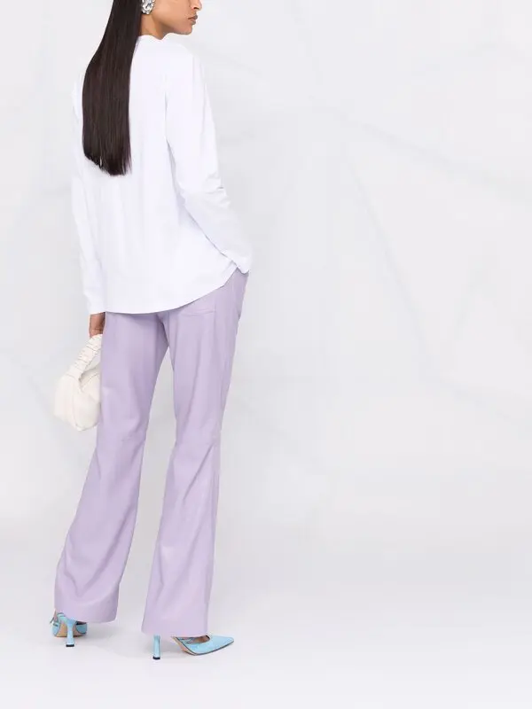 MSGM Logo-print Long-sleeve T-shirt - White