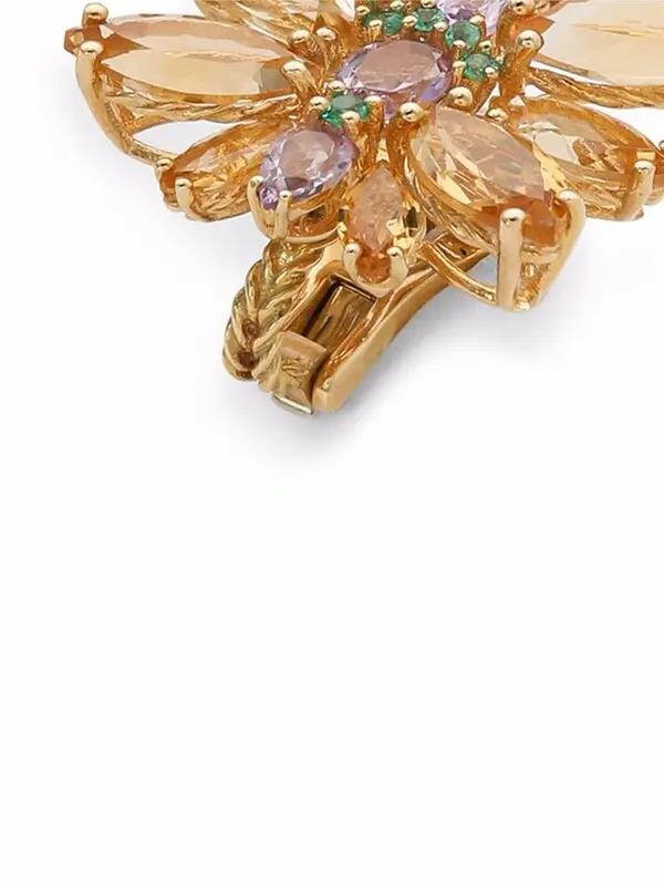 Dolce & Gabbana 18k Yellow Butterfly Gemstone Earrings