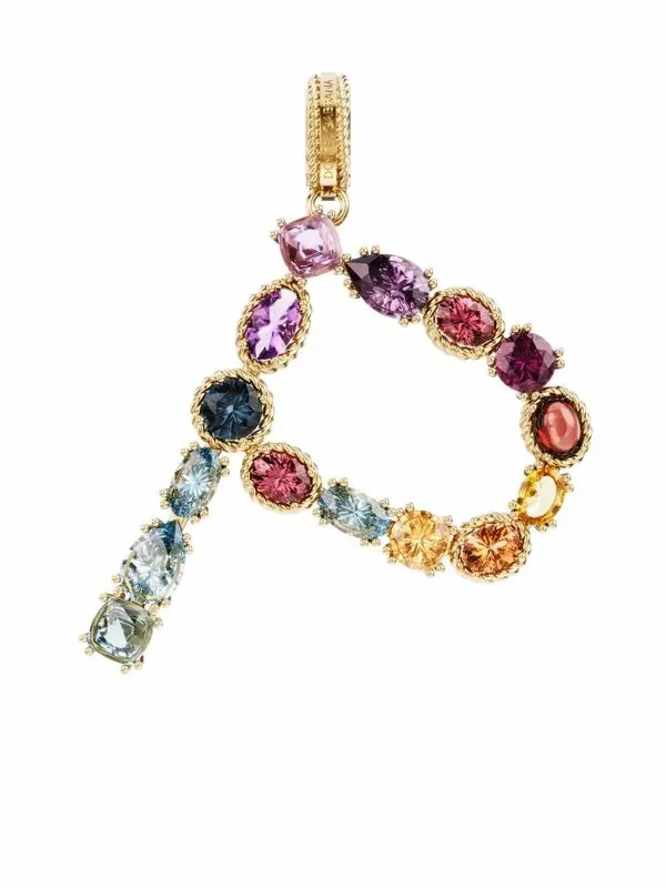 Dolce & Gabbana 18kt Yellow Gemstone 'p' Pendant - Gold
