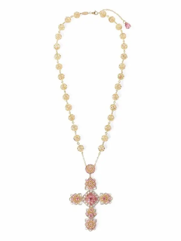 Dolce & Gabbana 18k Yellow Filigree Tourmaline Necklace