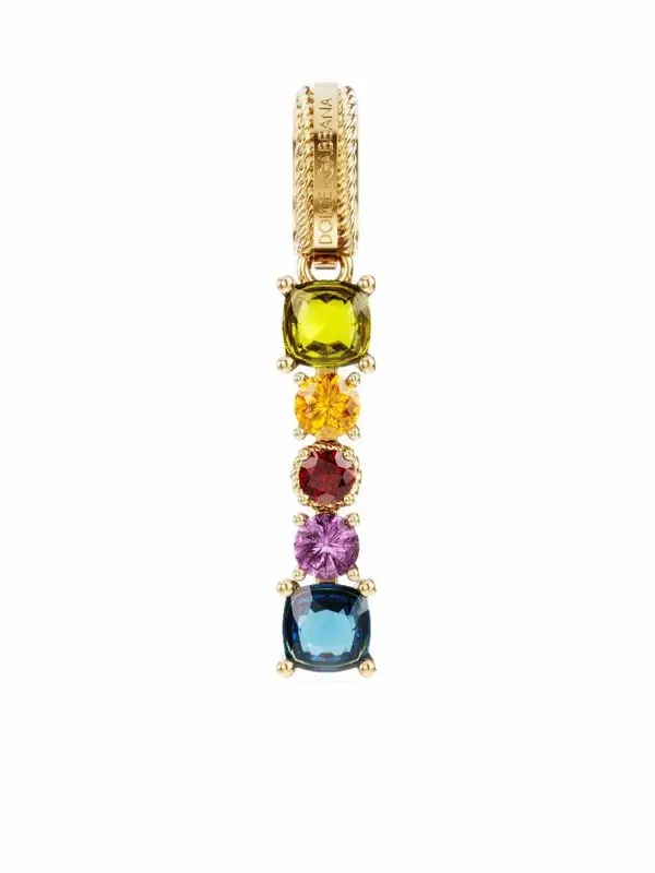 Dolce & Gabbana Rainbow Alphabet 18kt Yellow Multi-stone Pendant - Gold