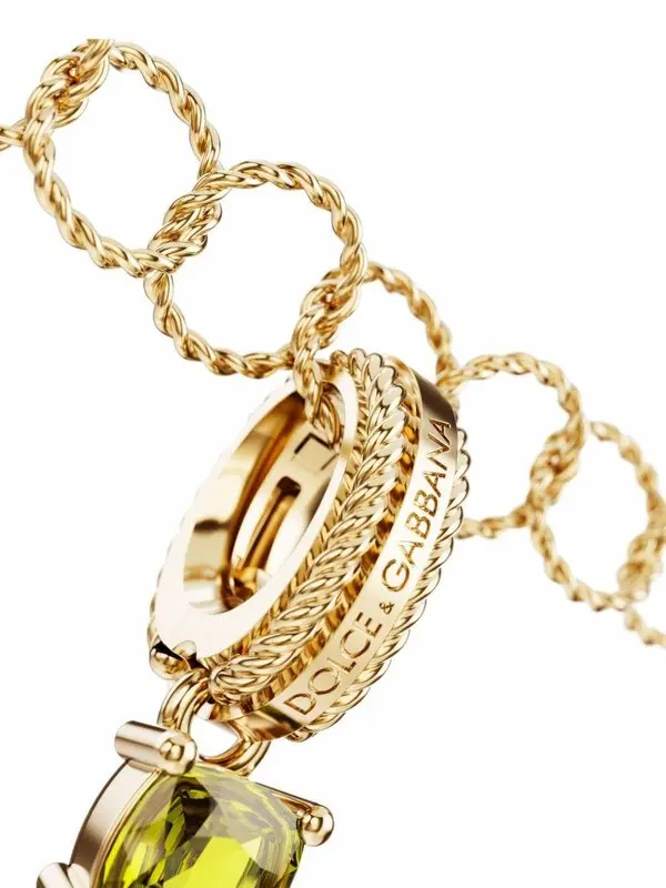 Dolce & Gabbana Rainbow Alphabet 18kt Yellow Multi-stone Pendant - Gold