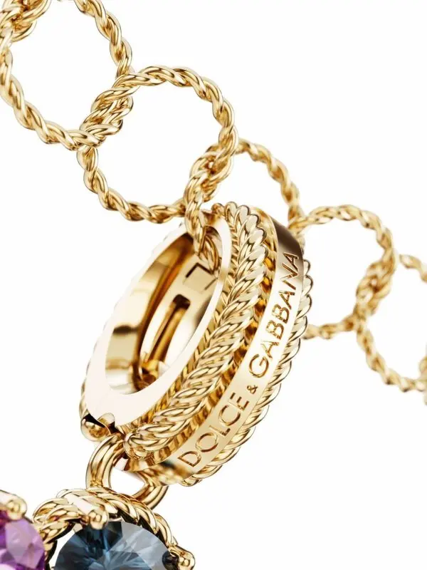 Dolce & Gabbana Rainbow Alphabet 18kt Yellow Multi-stone Pendant