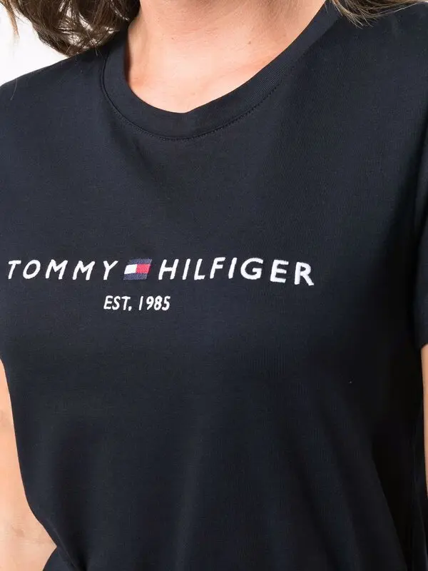 Tommy Hilfiger Logo-Embroidered T-Shirt Dress In Blue - 45% Off |  Editorialist