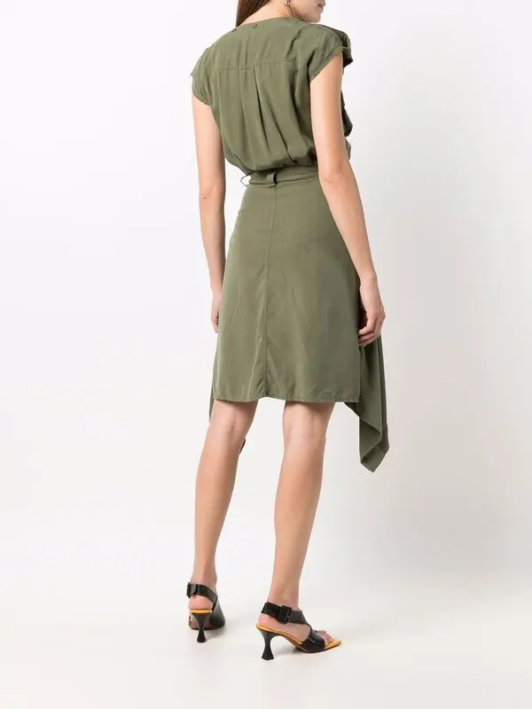 DIESEL® Military Lyocell Sleeveless V-neck Shirt Dress