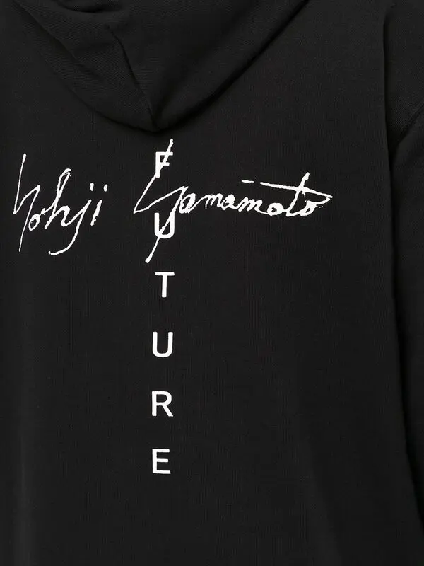 Yohji Yamamoto No Future' Logo-print Hoodie - Black