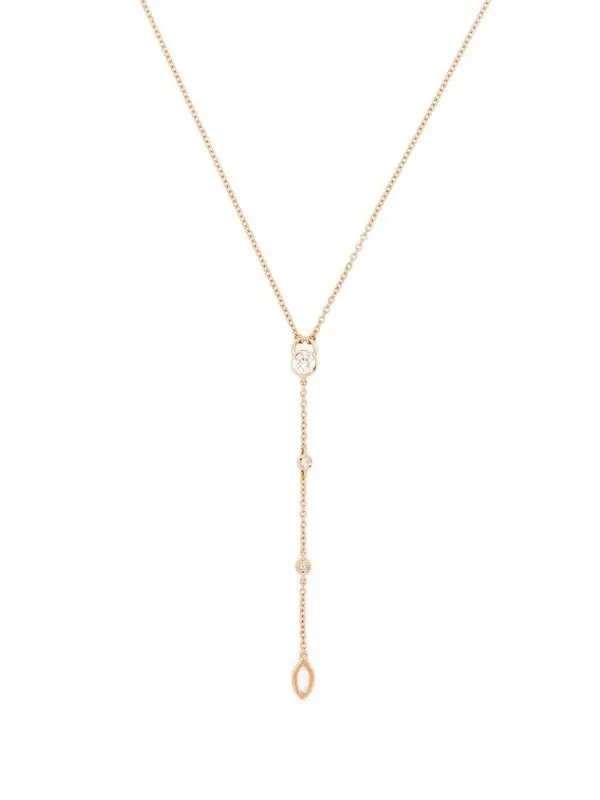 COURBET 18kt Recycled Rose Gold Lab-grown Diamond Tie Necklace - Pink