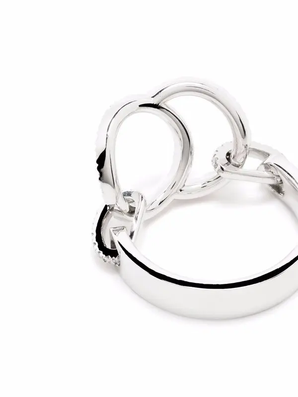 COURBET 18kt Recycled White Gold Celeste Pavé Diamond Ring - Silver