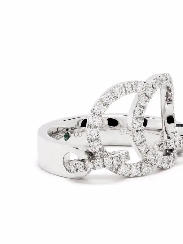 COURBET 18kt Recycled White Gold Celeste Pavé Diamond Ring - Silver