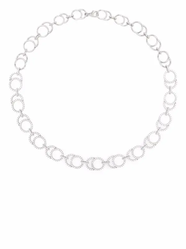 COURBET 18kt Recycled White Gold Laboratory-grown Diamond Celeste Pavé Necklace - Silver