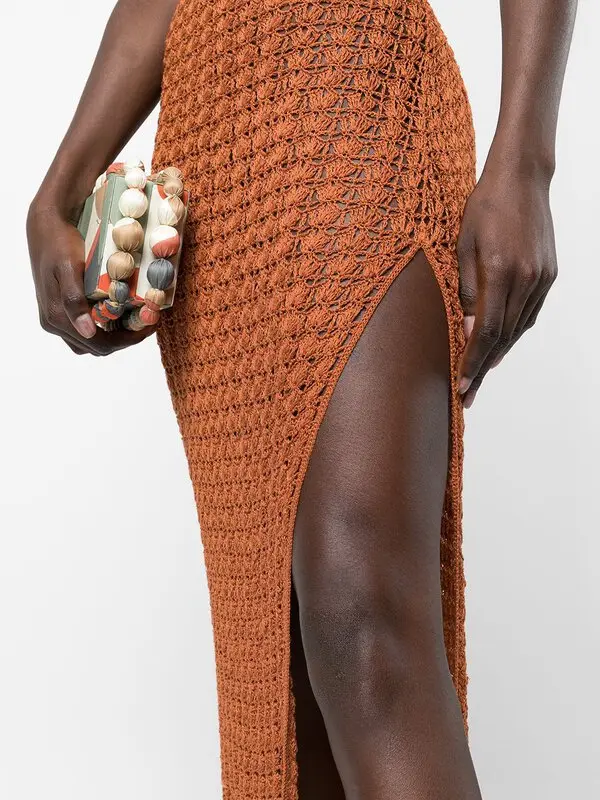 Cult Gaia Demi Crochet Midi Dress - Orange | Editorialist