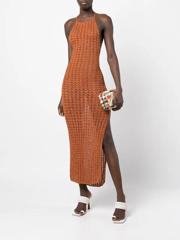 Cult Gaia Demi Crochet Midi Dress - Orange | Editorialist