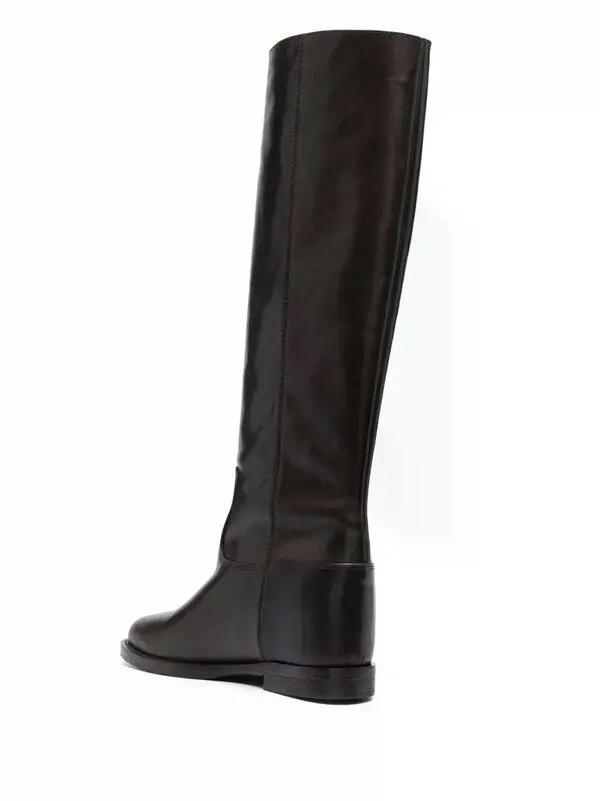 VIA ROMA 15 Logo Plaque Knee-length Boots - Brown