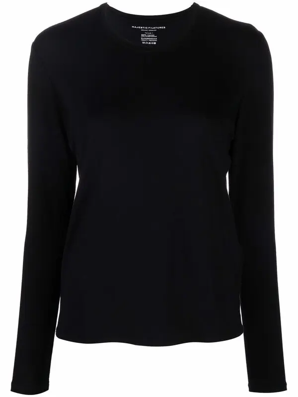 Majestic Filatures Finished-edge Long-sleeved T-shirt - Black