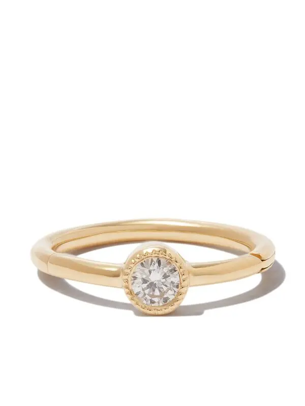 MARIA TASH 18kt Yellow Scalloped Diamond Clicker Earring - Gold