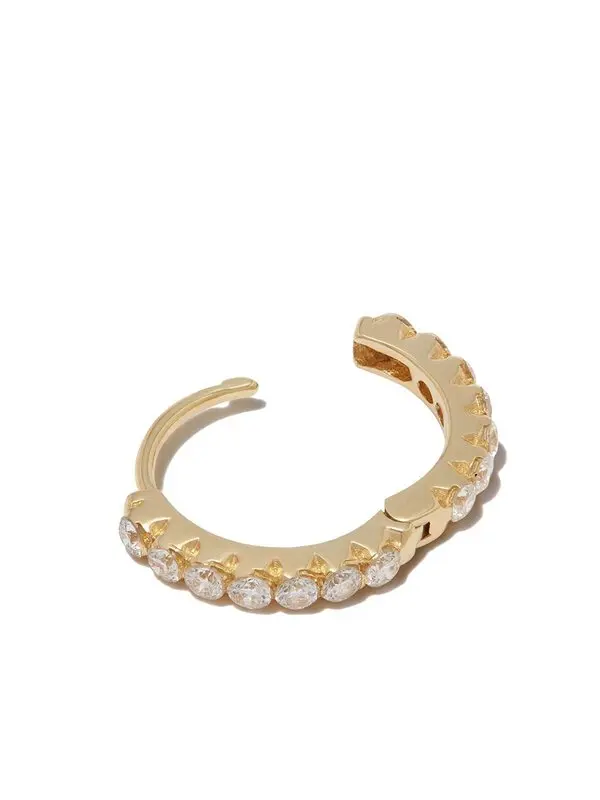 MARIA TASH 18kt Yellow Diamond Eternity Hoop Earring
