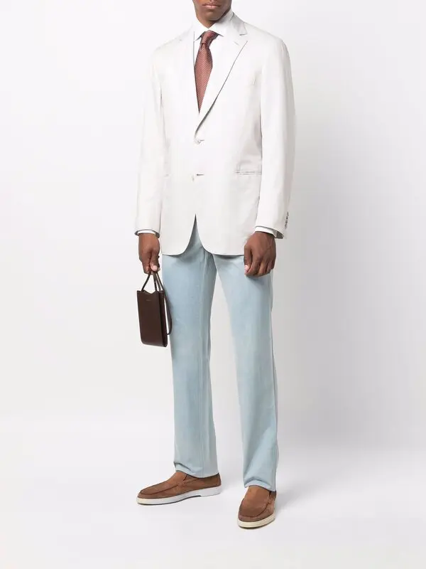 Brioni Striped Single Breasted Blazer