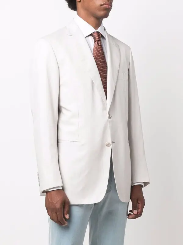 Brioni Striped Single Breasted Blazer