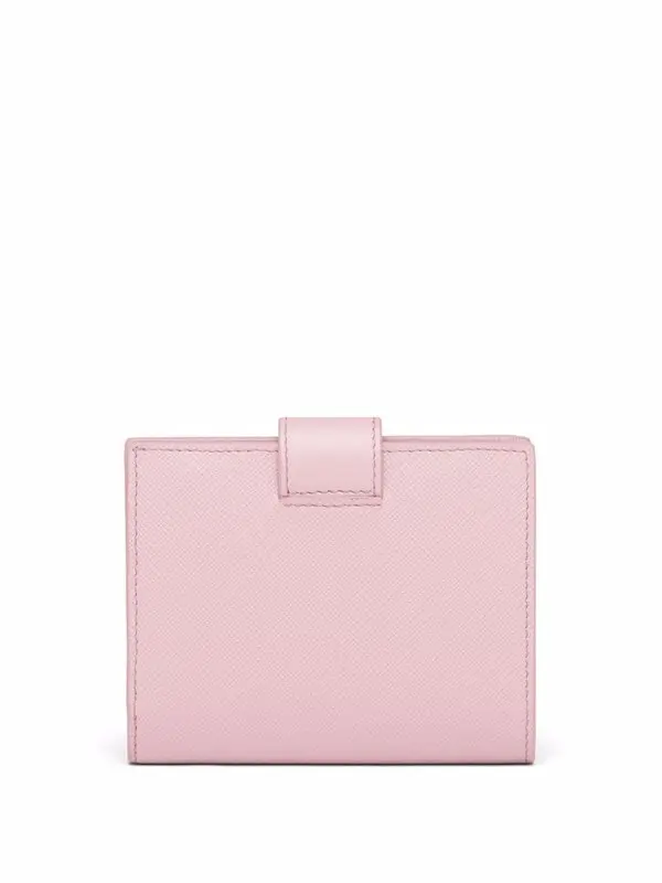 Prada Small Logo-plaque Saffiano Wallet - Pink