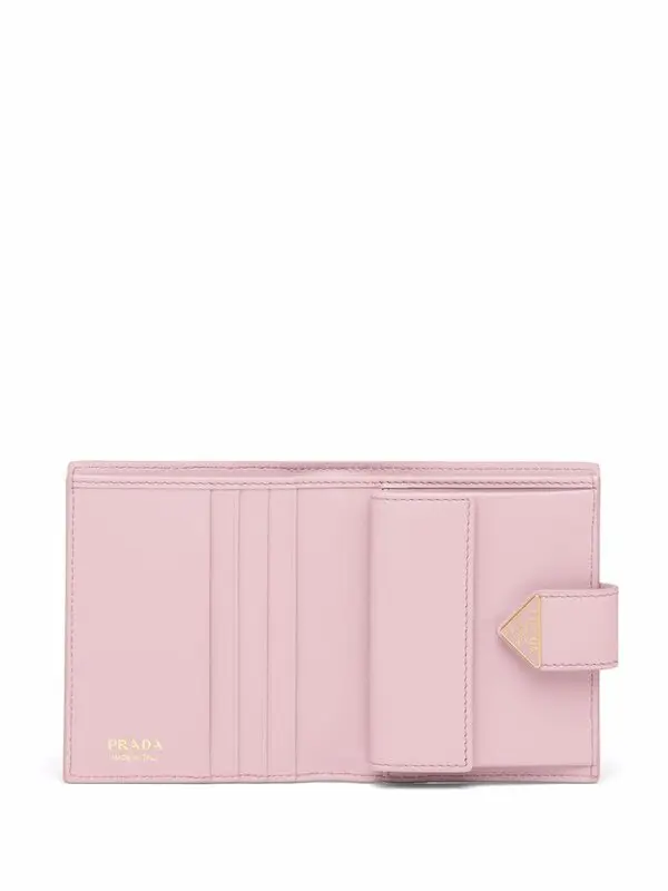 Prada Small Logo-plaque Saffiano Wallet - Pink
