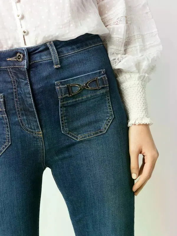 Elisabetta Franchi Slim-fit Cropped Trousers With Faded Effect