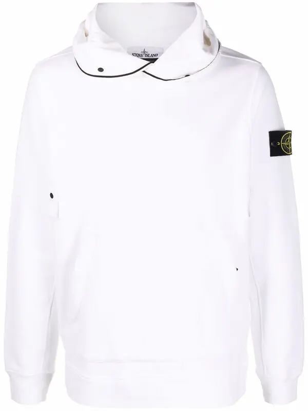 Stone Island Badge Hoodie - White