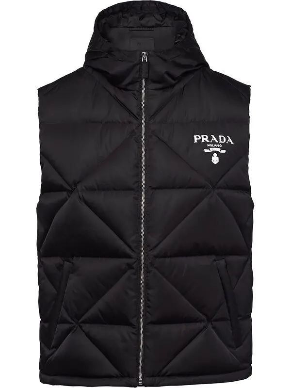 ダウンベスト Prada Black padded vest Prada Re-Nylon Down Vest - Black | Editorialist