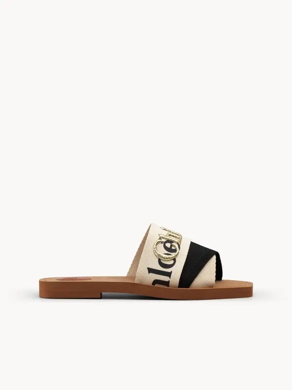 Chloé Woody Flat Mule - Black - White 1
