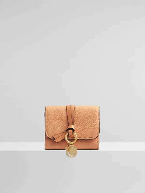 Chloé Small Alphabet Tri-fold In Grained Leather